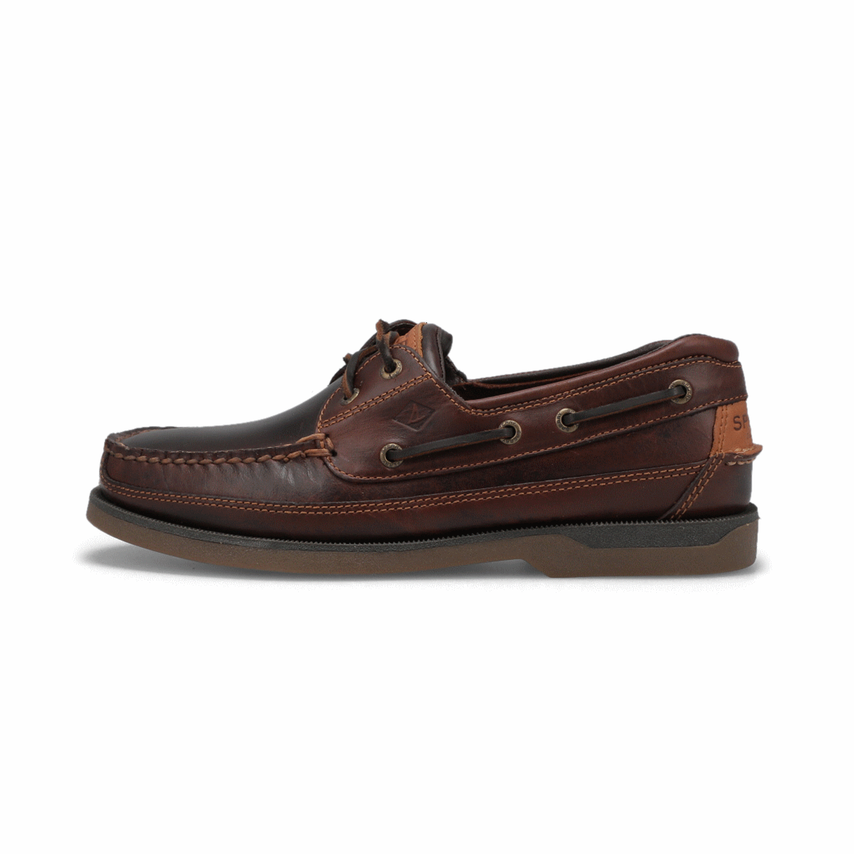 Sperry Men's MAKO amaretto 2-Eye leather boat | SoftMoc.com