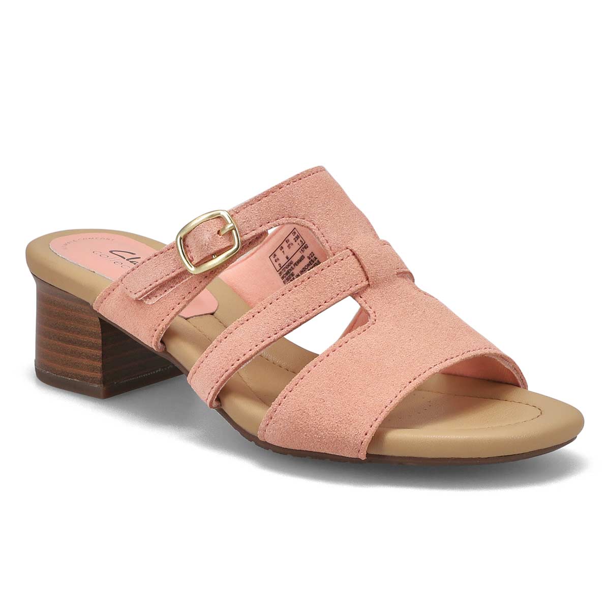 Clarks+Women%27s+Desirae+Palm+Heeled+Sandal+Peach+Suede+9 for sale ...