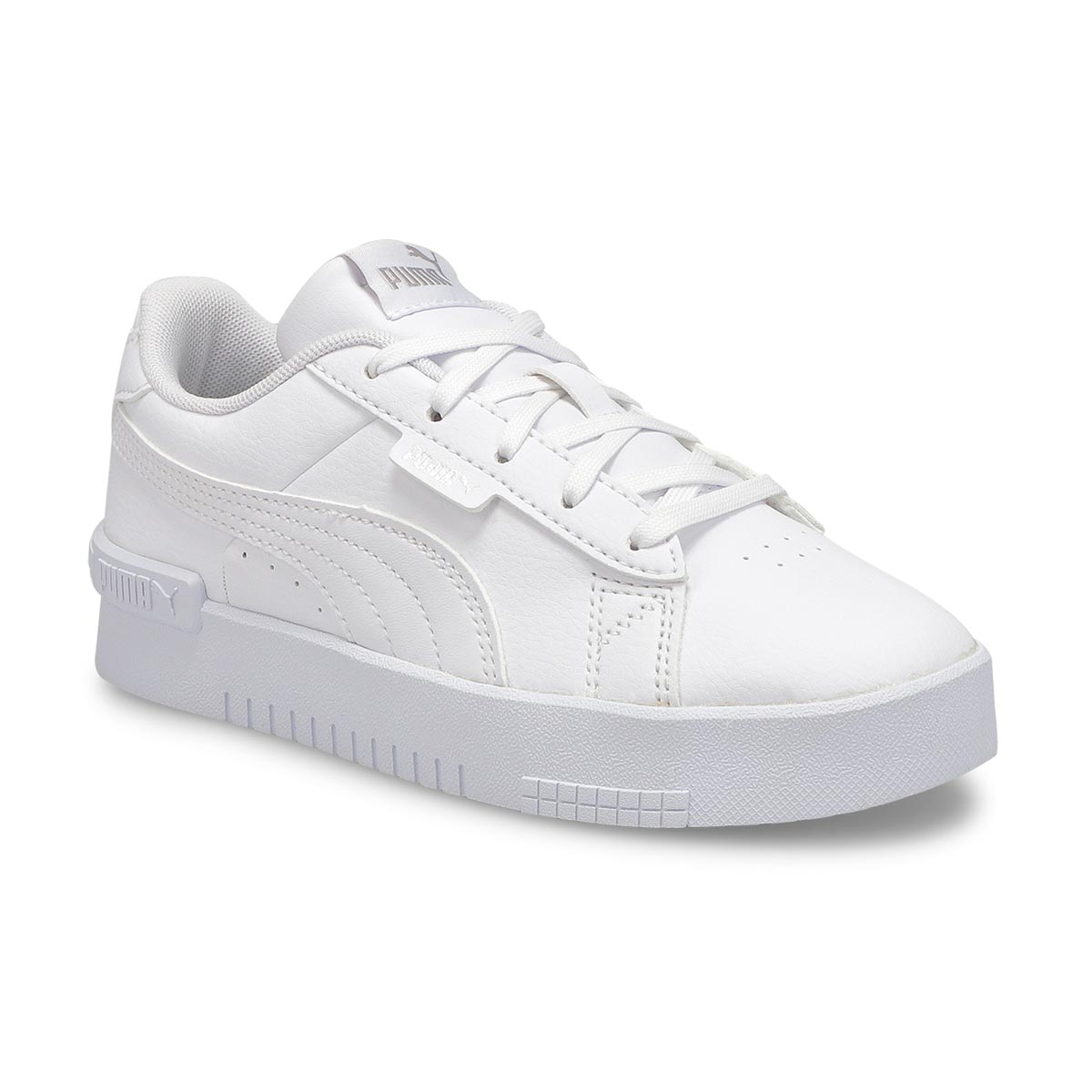 Puma Girls' Puma Jada PS Sneaker - White/Silv | SoftMoc.com