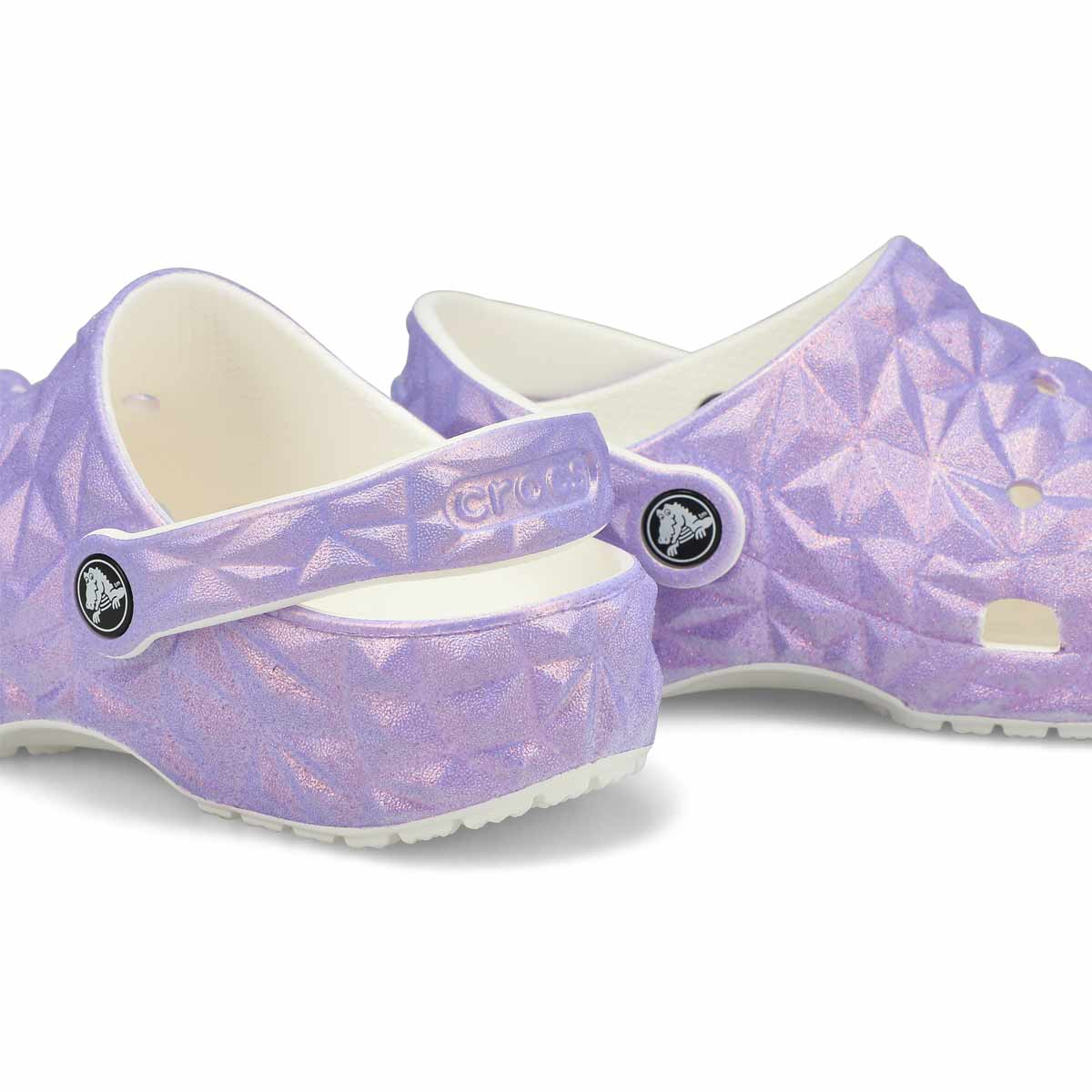 Crocs Kds' Classic Iridescent Geo Clog - Whit | SoftMoc.com