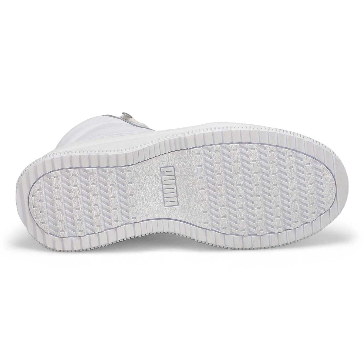Puma Women's Mayra Hi Top Sneaker- White/Silv | SoftMoc.com