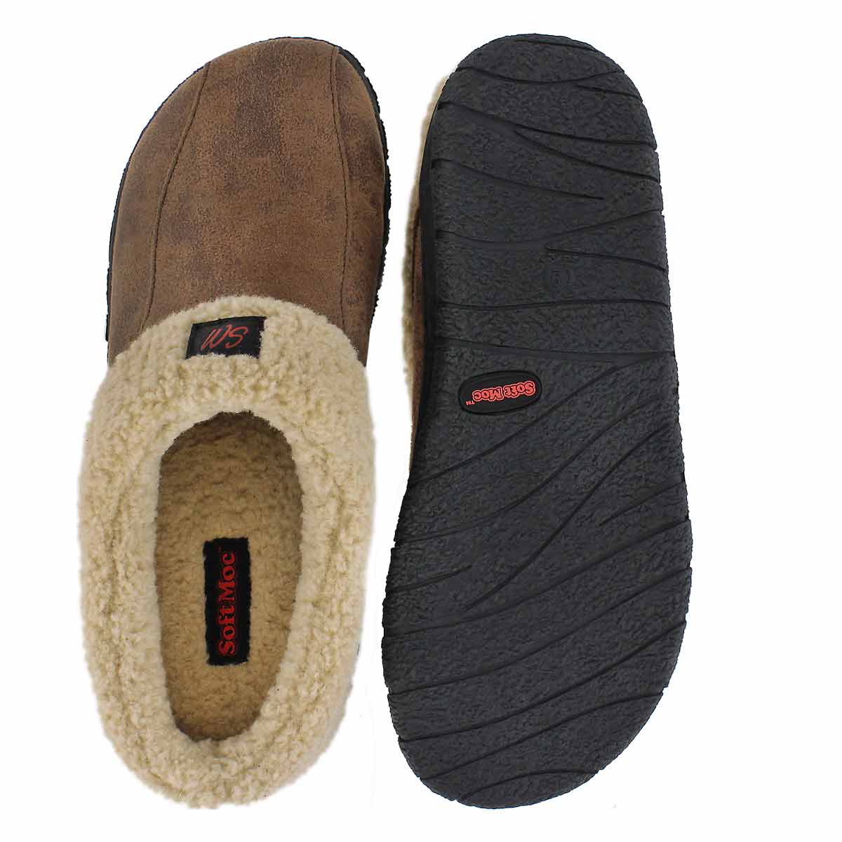 SoftMoc Men's CAMERON brown open back slipper | SoftMoc.com