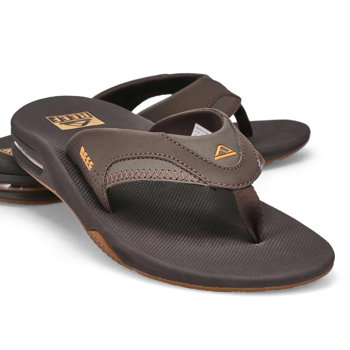 Reef Men's Fanning Thong Sandal - Black/Silve | SoftMoc.com